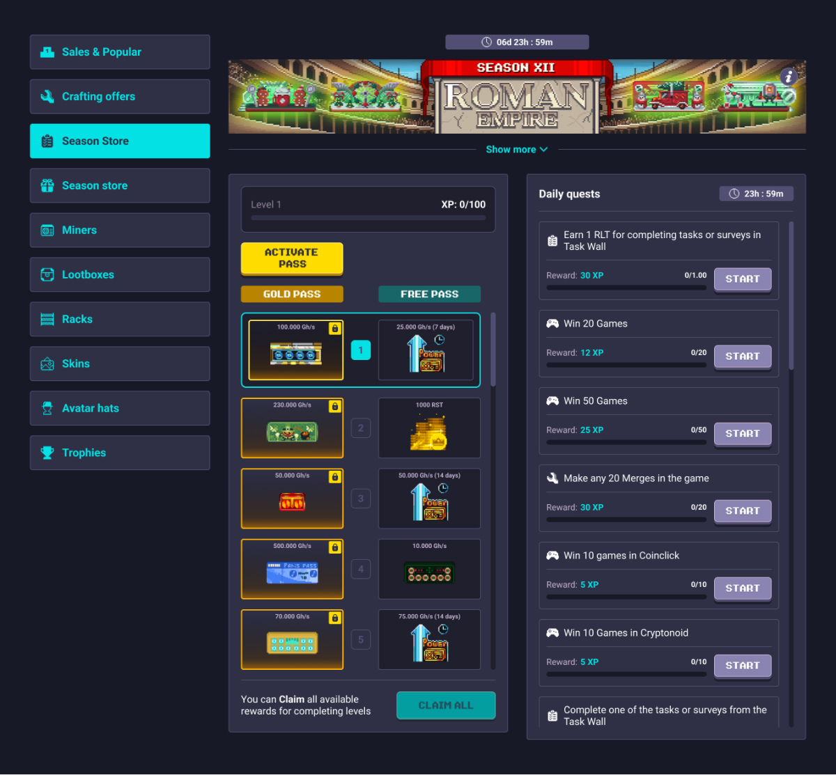RollerCoin’s Mechanics Explained: Season Pass - RollerCoin Blog – Our ...